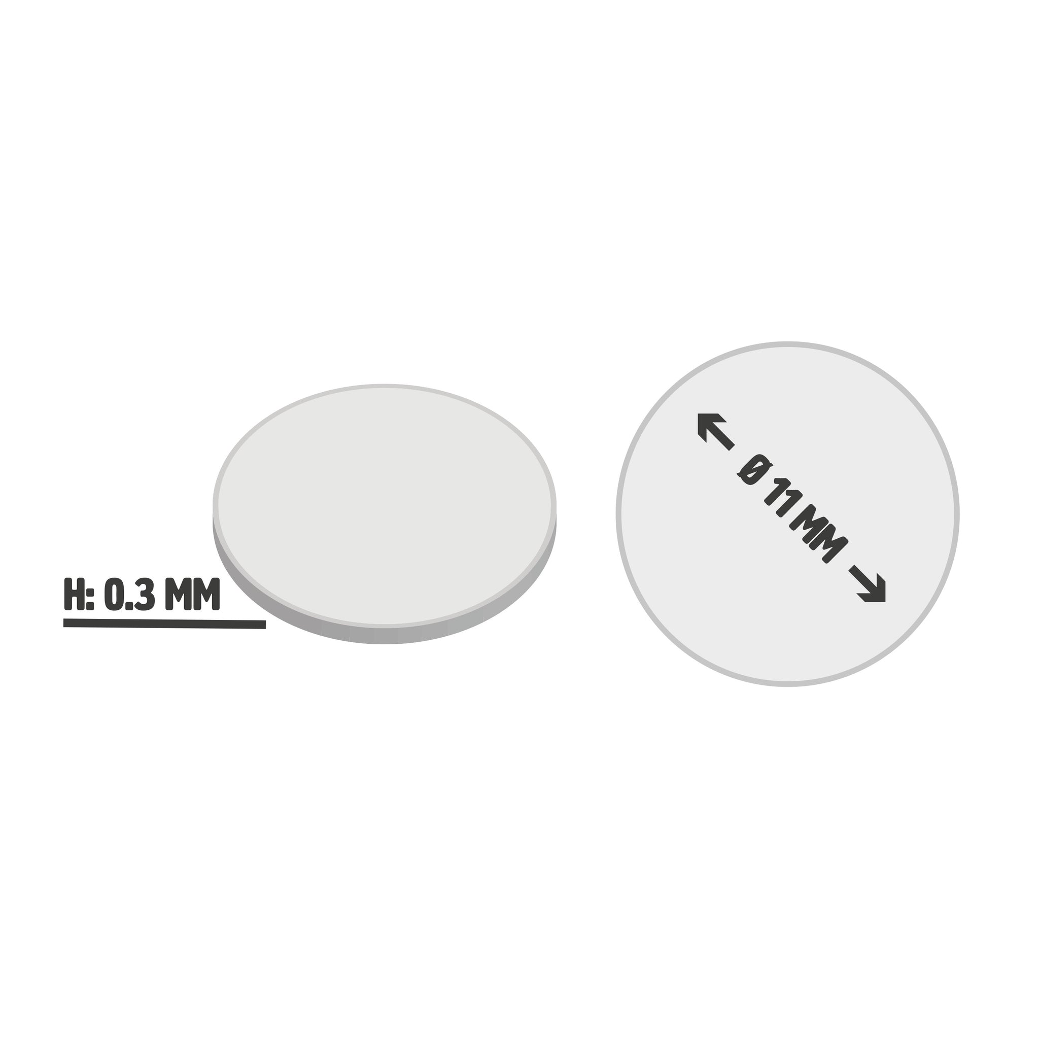 100 Self-adhesive Metal Discs for Magnets - Ø11 to 31mm, 0.3mm height ...